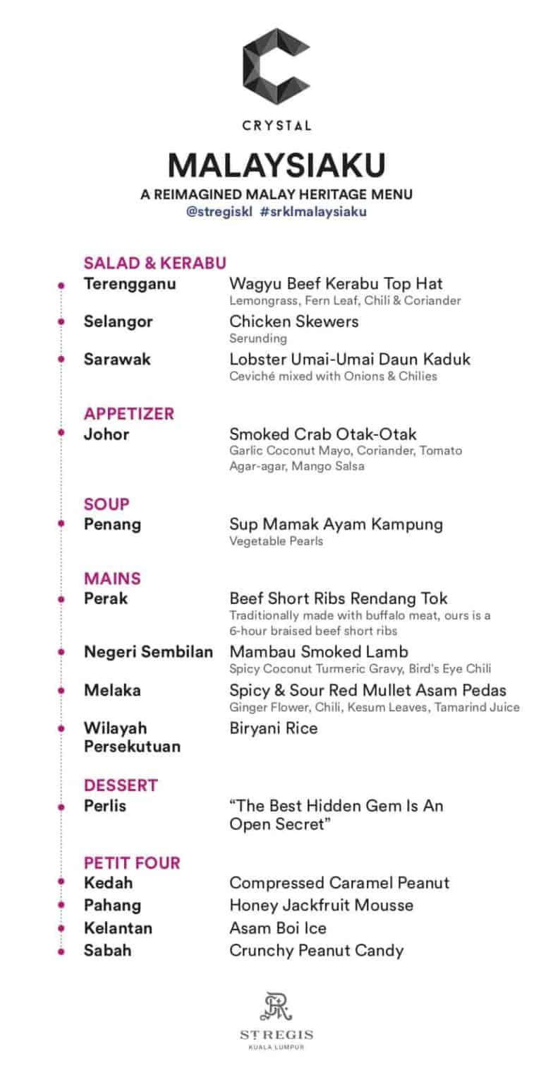 Malaysiaku: A Reimagined Malay Heritage Menu at The St. Regis - DiineOut